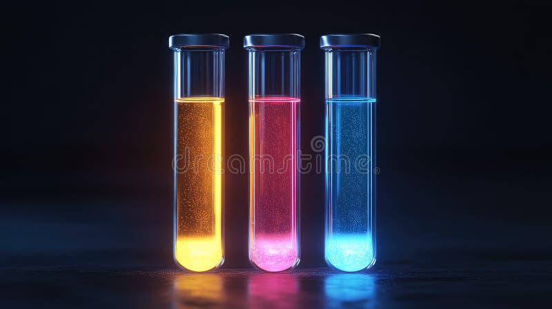 Rendering of Test Tubes with Different Colors Stock Image - Image of ...