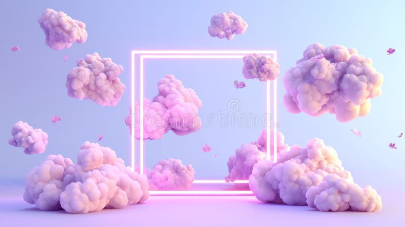 Rendering with Three-dimensional Geometry of Rhombus Shape Glowing with ...