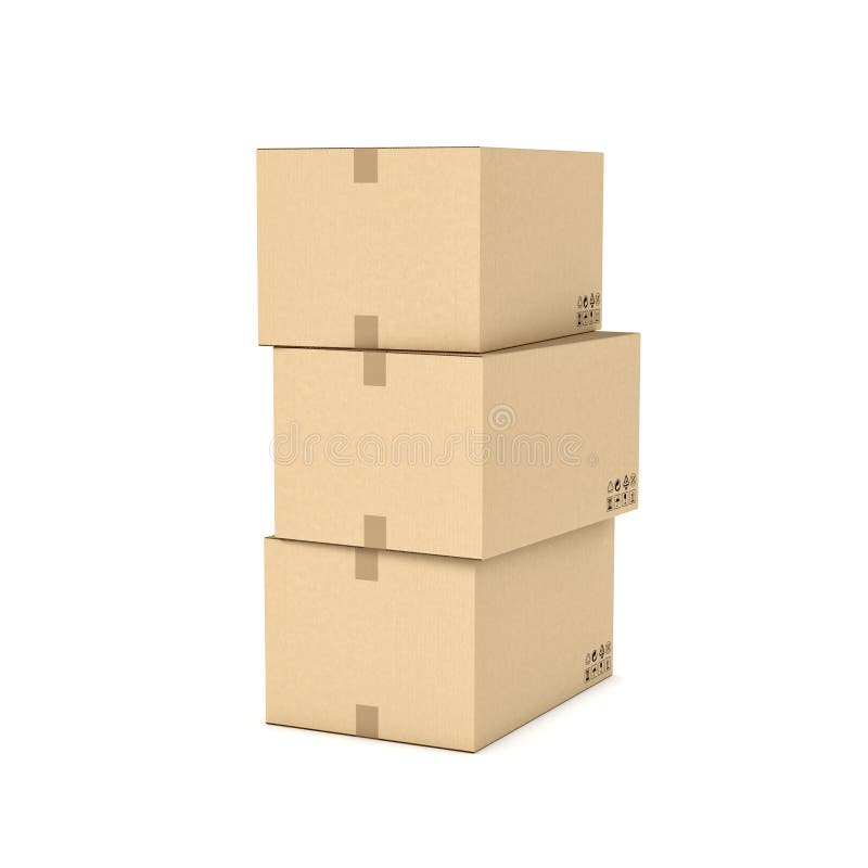 Cardboard Mail Box Isolated on a White Background. Stock Photo - Image ...