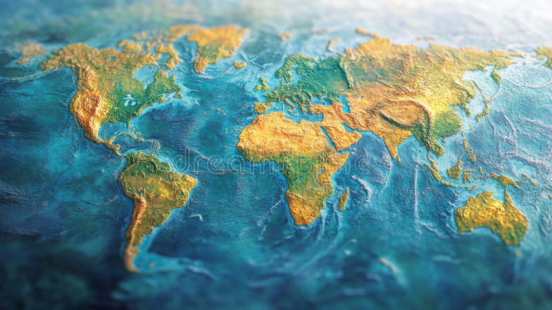 Rendering of a World Map of Asia , Asia, Globe, Map, Continent ...