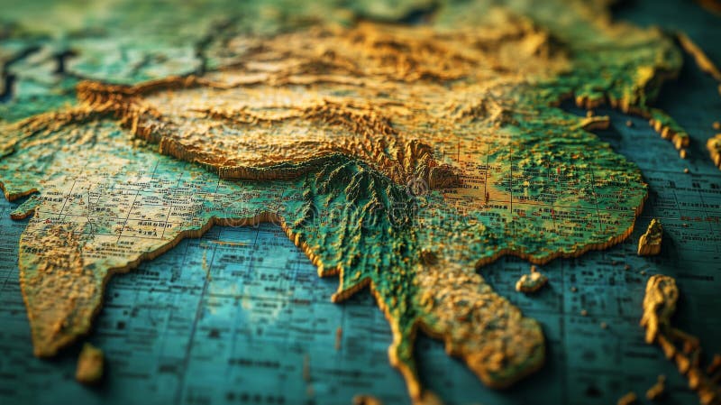 Rendering of a World Map of Asia , Asia, Globe, Map, Continent ...