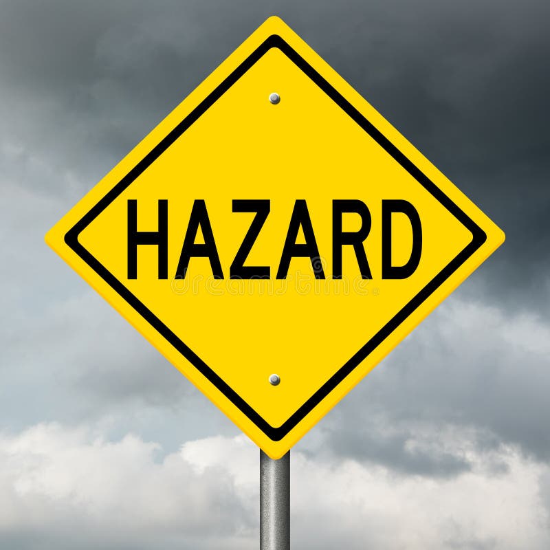 Rendering of a Yellow Highway Sign HAZARD Stock Image - Image of alert ...