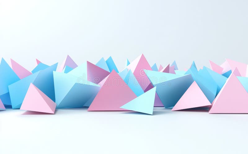 The Renderings Feature an Abstract Background, Triangles, Corners ...