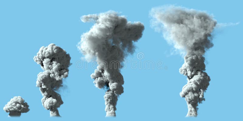 Smoke, a Large Set of Animated Smoke S. Realistic Gray Smoke Stock ...