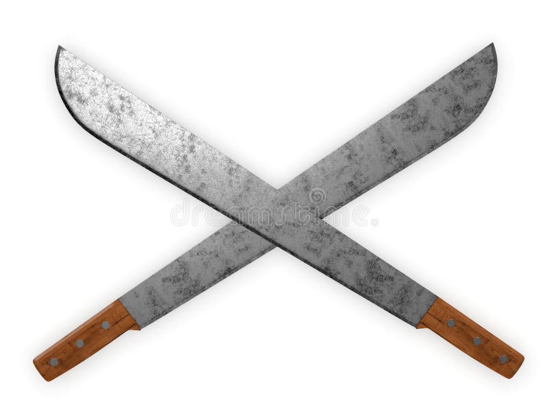 Machete cruzado dois ilustração do vetor. Ilustração de corte - 92122903