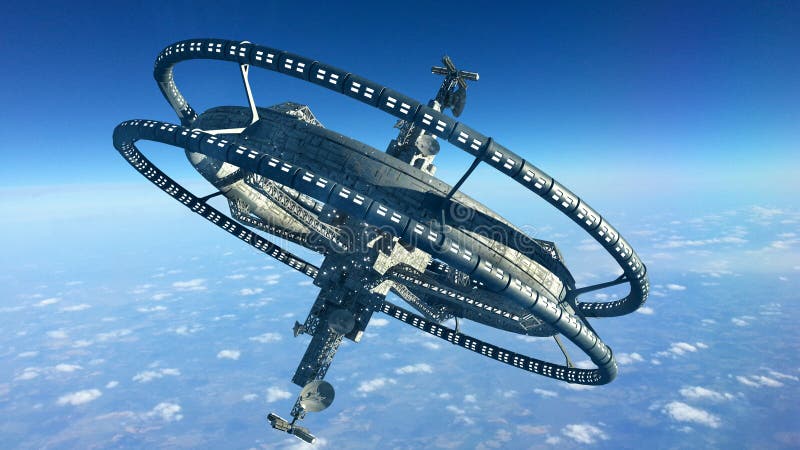 Rendu 3D D'une Station Spatiale Futuriste Illustration Stock - Illustration du modulaire ...