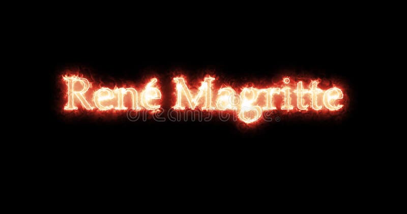 Rene Magritte Written with Fire. Loop Stock Footage - Video of modern ...