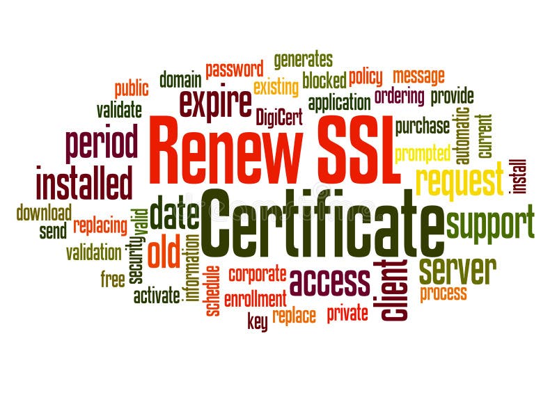 Renew SSL Certificate Word Cloud Concept 3 Stock Illustration ...