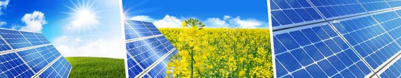 Renewable Energies Concept. Solar Panel Collage Stock Photo - Image of ...