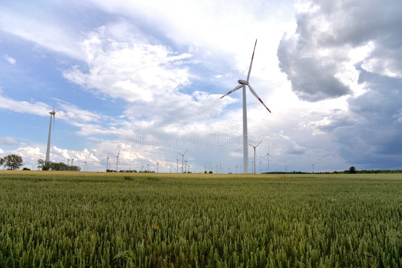 Renewable Energies - Power Generation with Wind Turbines in a Wind Farm ...