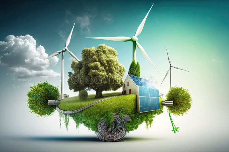 Renewable Energy Concept (AI Generated) Stock Illustration ...