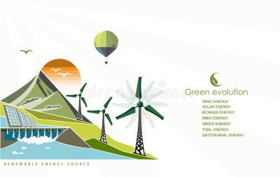 Renewable Energy Concept of the Green Evolution Stock Vector ...