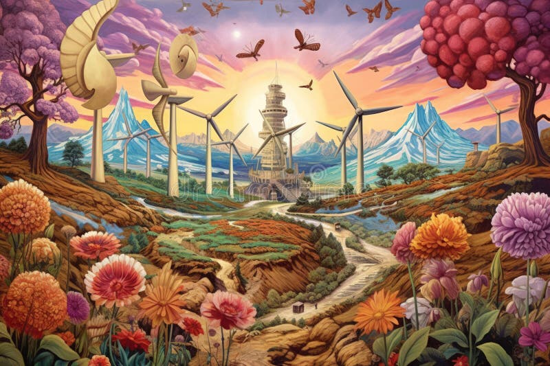 Renewable Energy - Generative AI Stock Photo - Image of renewable ...