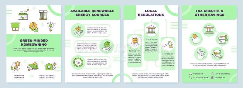 Renewable Energy At Home Brochure Template Stock Vector Illustration Of Leaflet Natural