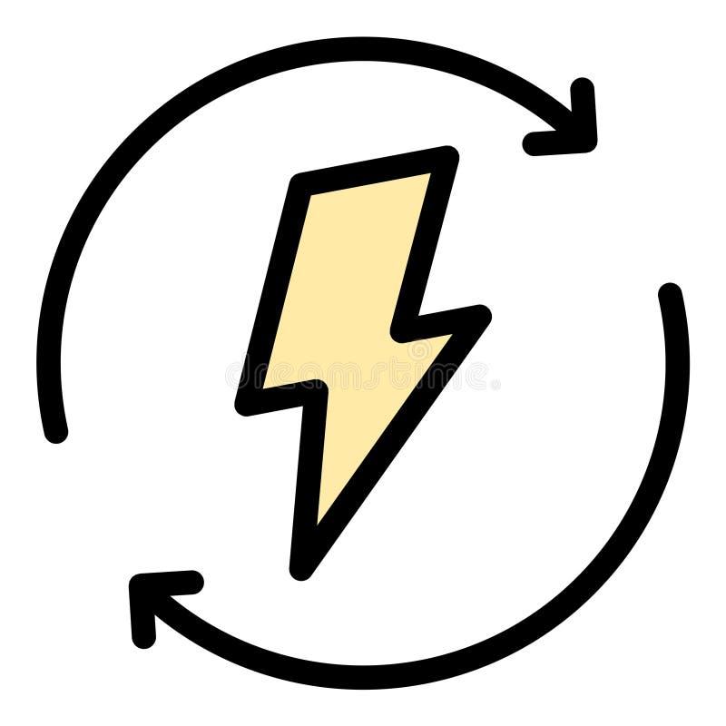 Renewable Energy Icon in Flat Line Style Representing Sustainable Power ...