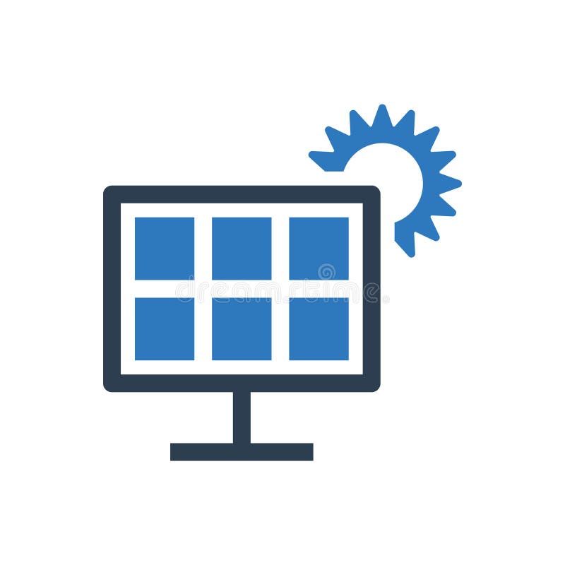 Renewable Energy Icon - Solar Panel Icon Stock Illustration ...