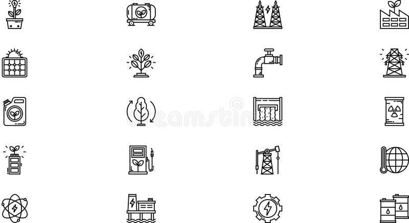 Renewable Energy Icons High-Quality Vector Icons Collection with ...