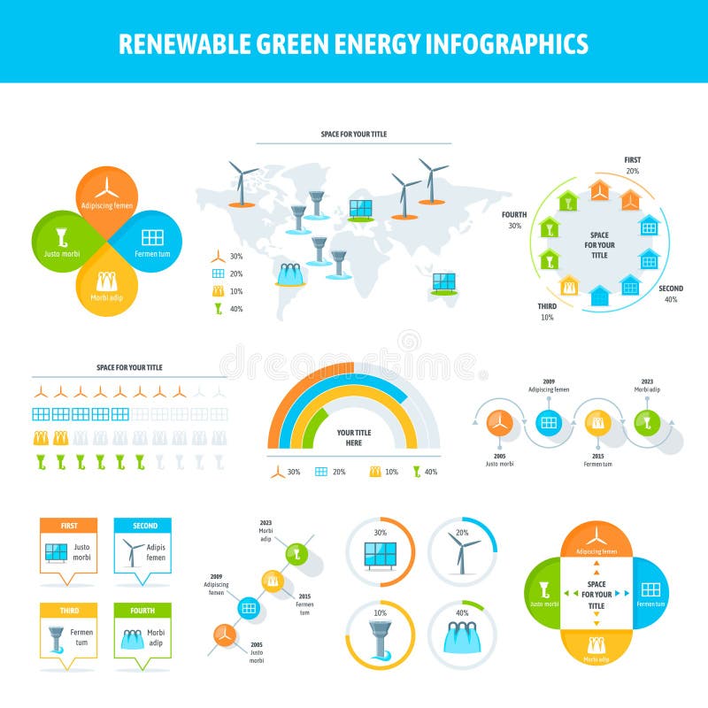 Renewable Energy Infographic Elements Stock Vector - Illustration of ...