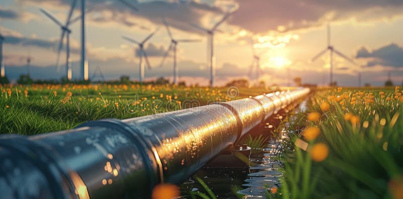 Renewable Energy Infrastructure with Hydrogen Pipeline and Green ...