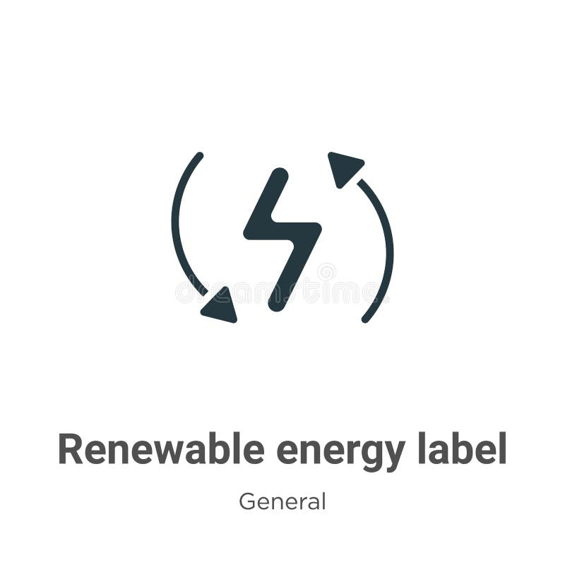Renewable Energy Label Icon in Filled, Thin Line, Outline and Stroke ...