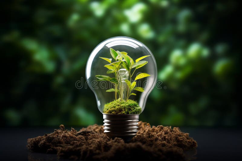 Renewable Energy Light Bulb with Green Energy for Earth Day and ...