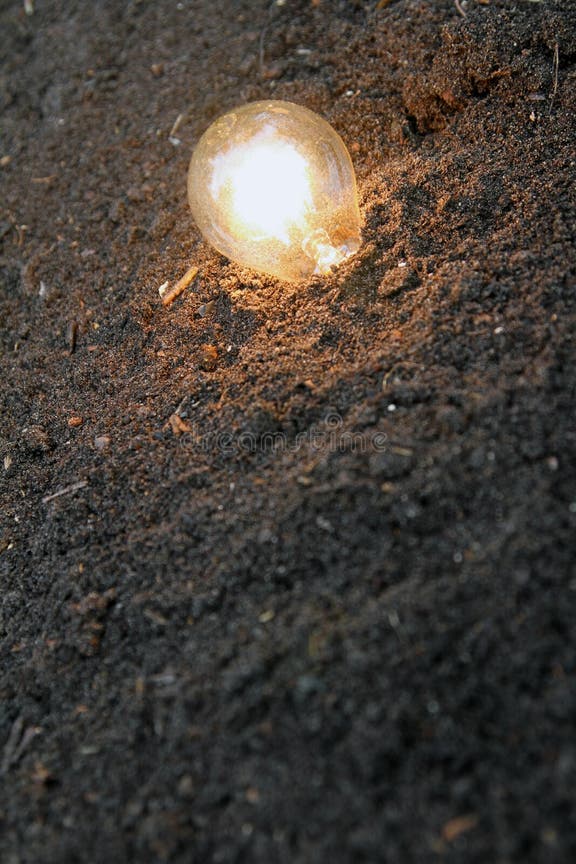 Renewable Energy - Light Bulb Planted in Soil Stock Image - Image of ...