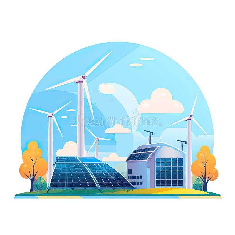 Renewable Energy Llustration Design Stock Illustration - Illustration ...