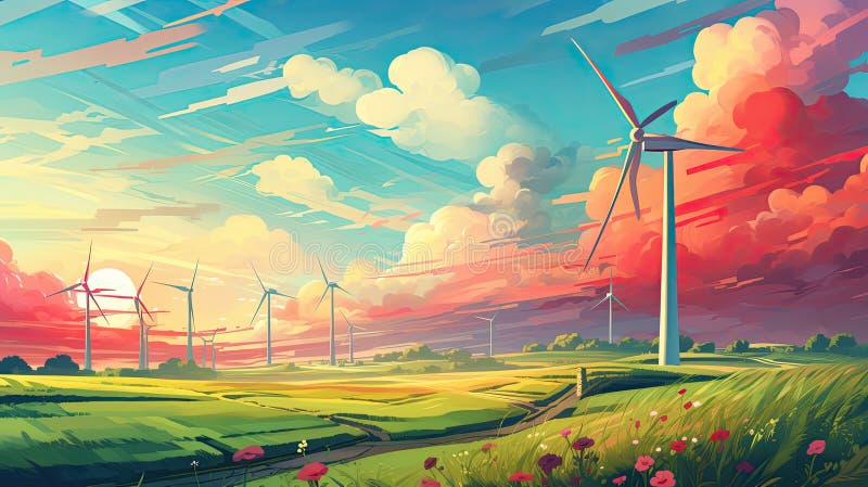 Renewable Energy Llustration Design Stock Illustration - Illustration ...