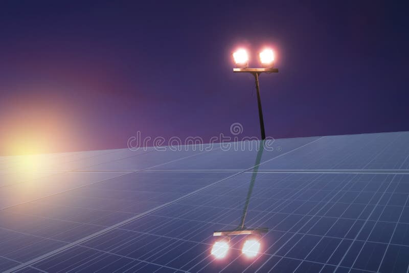 Renewable Energy Concept,Eco Power Solar Panels. Stock Photo - Image of ...