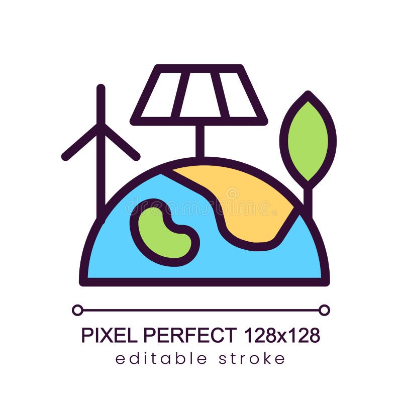 Renewable Energy Pixel Perfect RGB Color Icon Stock Vector ... Renewable Energy Pixel Perfect RGB Color Icon Stock Vector ...