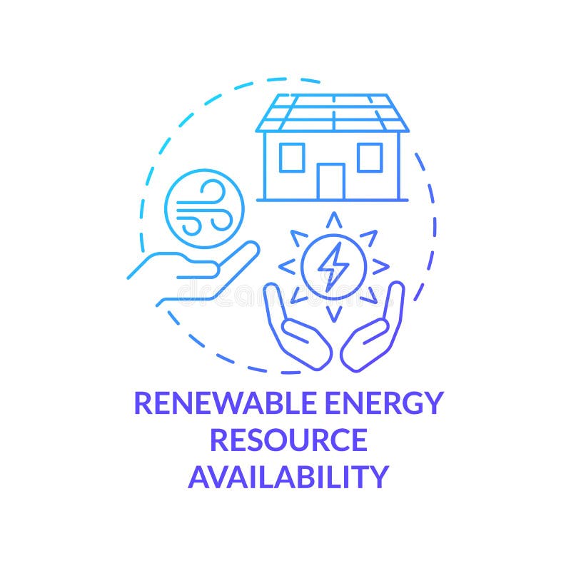 Renewable Energy Resource Availability Blue Gradient Concept Icon Stock ... Renewable Energy Resource Availability Blue Gradient Concept Icon Stock ...