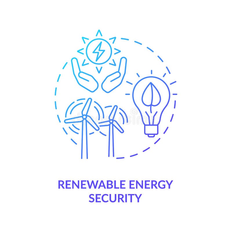 Renewable Energy Security Concept Icon Stock Vector - Illustration of ...