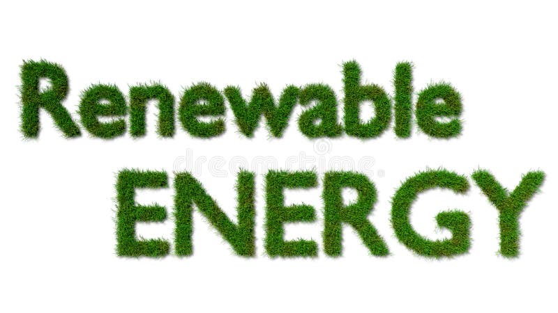 Renewable Energy Sign on Grass Stock Illustration - Illustration of ...