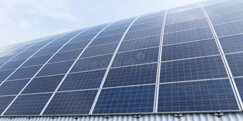 Renewable Energy Solar Modules in Sunshine Banner Web Template in Sky ...