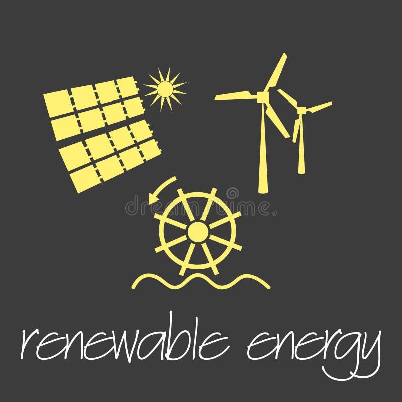 Renewable Energy Source Symbols Simple Banner Eps10 Stock Vector ...