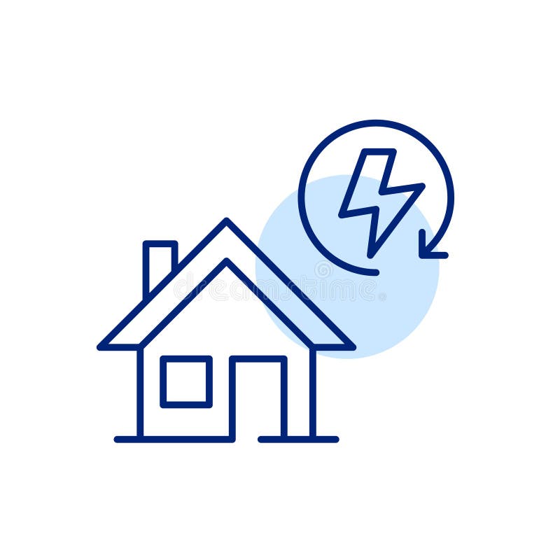 Renewable Energy Sources for Residential Home. Pixel Perfect, Editable ...