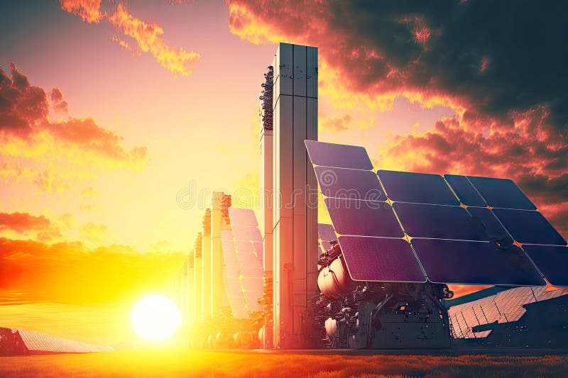 Renewable Energy Sources Solar Panel and Battery Stock Illustration ...