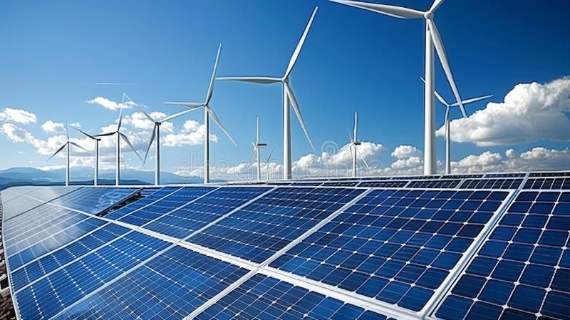 Renewable Energy Sources Solar Panels and Wind Turbines for Sustainable ...