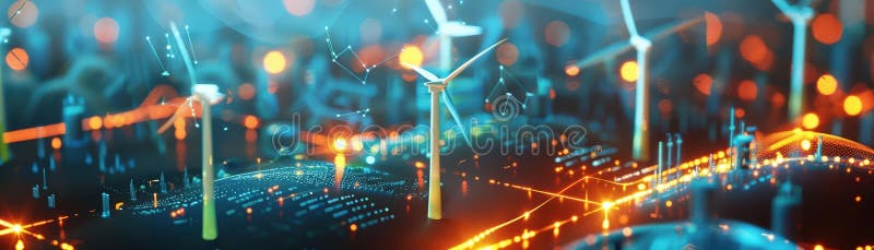 Renewable Energy Sources Visualized with Abstract 3D Models and Vibrant ...