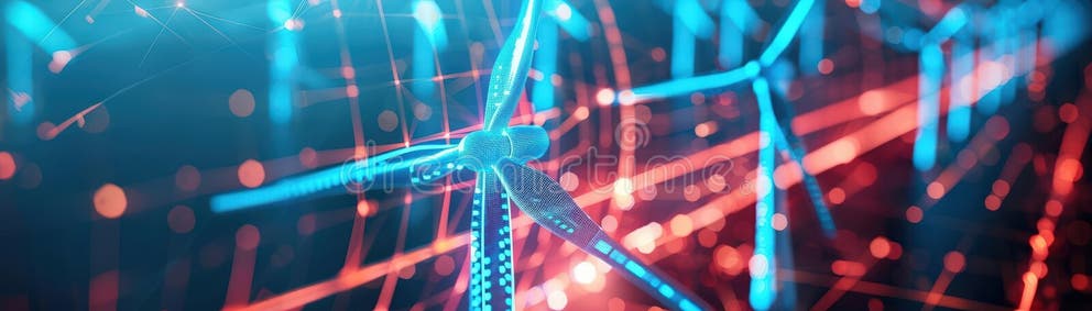Renewable Energy Sources Visualized with Abstract 3D Models and Vibrant ...