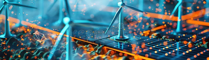 Renewable Energy Sources Visualized with Abstract 3D Models and Vibrant ...