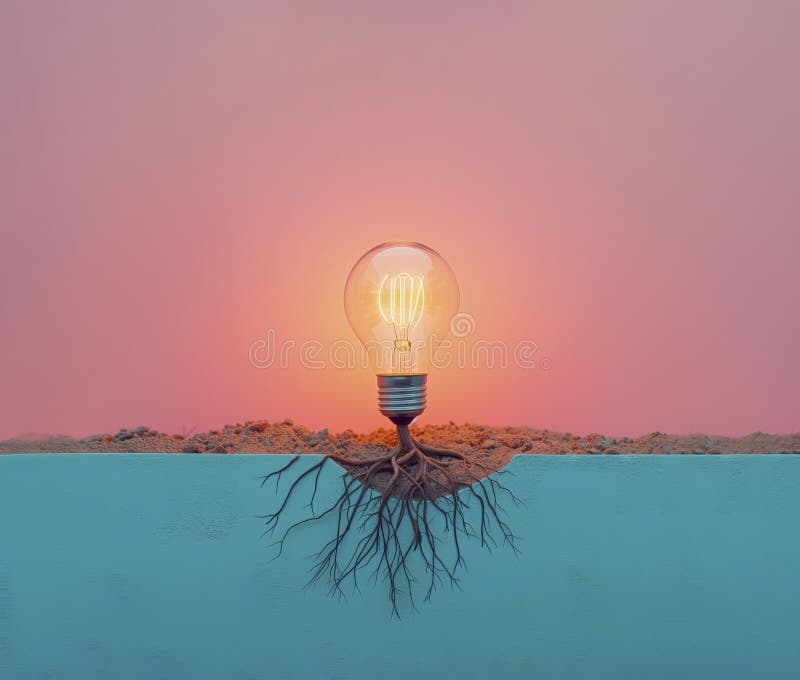 Renewable Energy, Sustainability Conceptual Background. Light Bulb with ...
