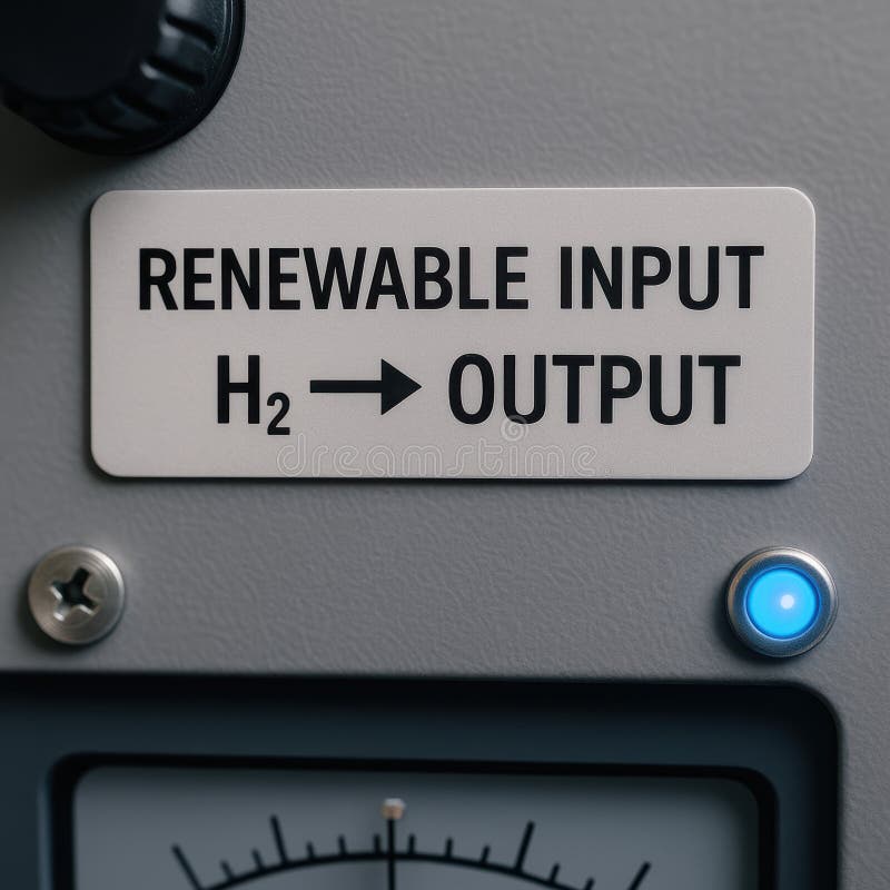 Renewable Energy System Sign Indicating Hydrogen Input and Output ...