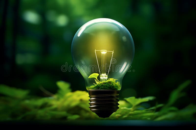 Renewable Energy Vision with Windmills in a Lightbulb Stock ...