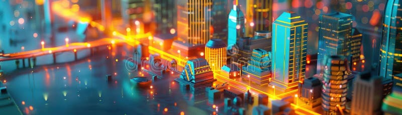 Renewable Energy Visualized with Bright Abstract 3D Models Stock ...