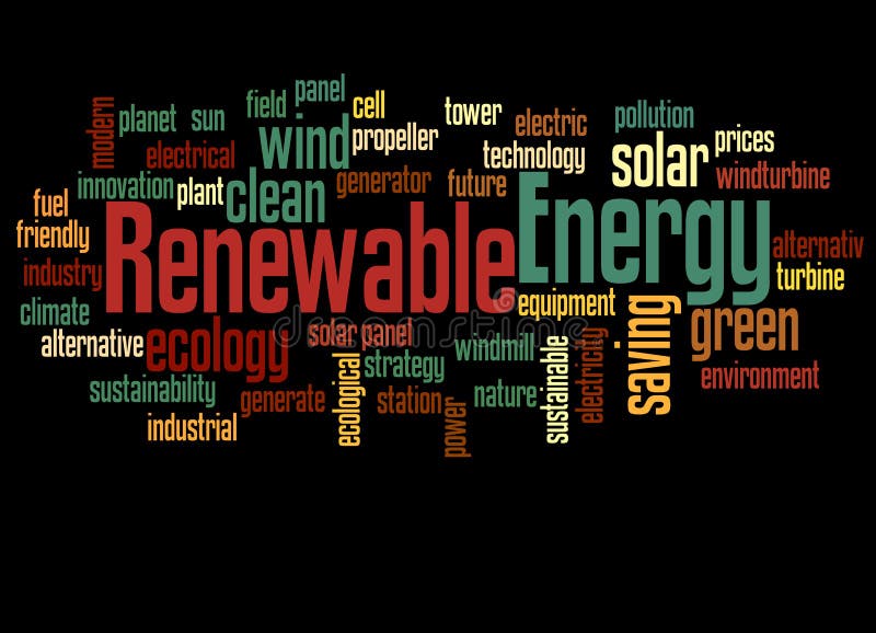 Renewable Energy Word Cloud Concept 4 Stock Illustration - Illustration ...