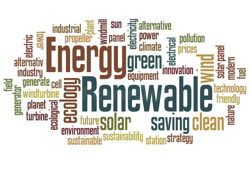Renewable Energy Word Cloud Concept 2 Stock Illustration - Illustration ...