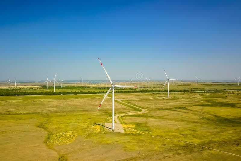 Renewable Green Energy, Wind Energy with Windmills or Wind Turbine ...