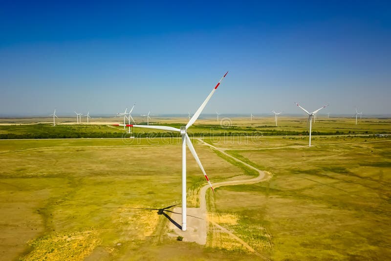 Renewable Green Energy, Wind Energy with Windmills or Wind Turbine ...