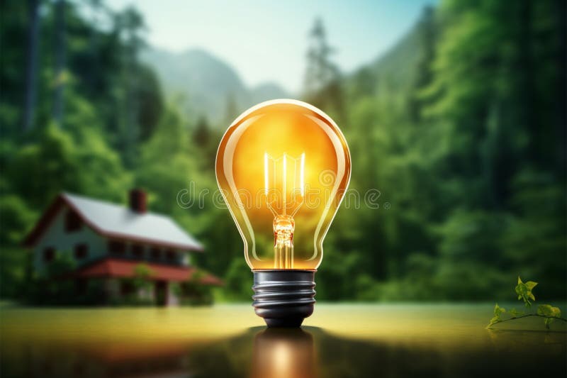 Renewable Radiance Eco Friendly Lightbulb Represents Energy Efficiency ...